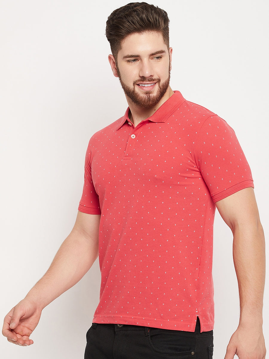 Cantabil Men Coral Polo T-Shirt
