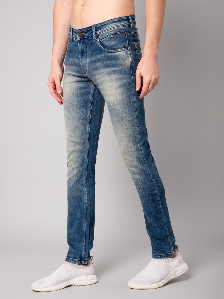 Cantabil Mens Dirty Blue Jeans
